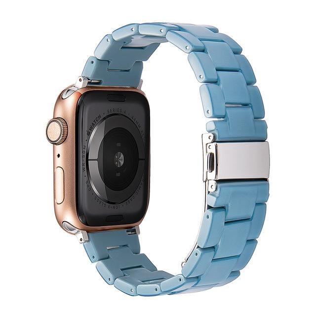 Apple Watch Band Light Blue stainless steel Metal – Luxe Strap